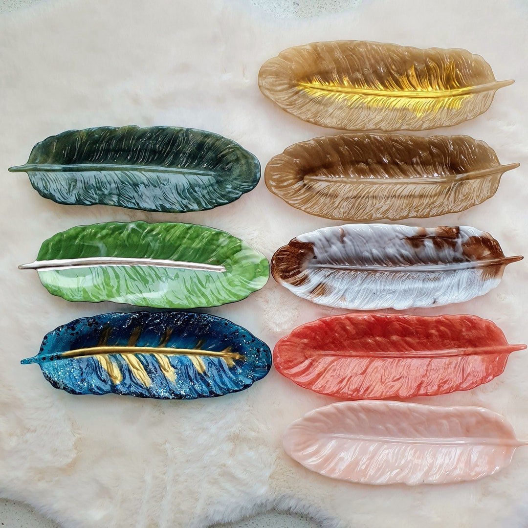 Handmade Resin Feather Trinket Tray: Jewellery Holder | Home Decor - Etsy