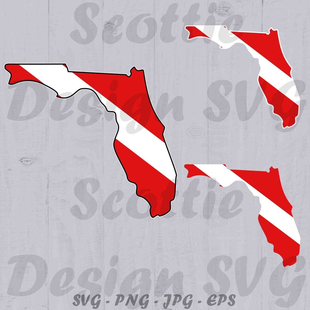 Florida Diver Down Flag PNG Jpg EPS SVG Files - Etsy