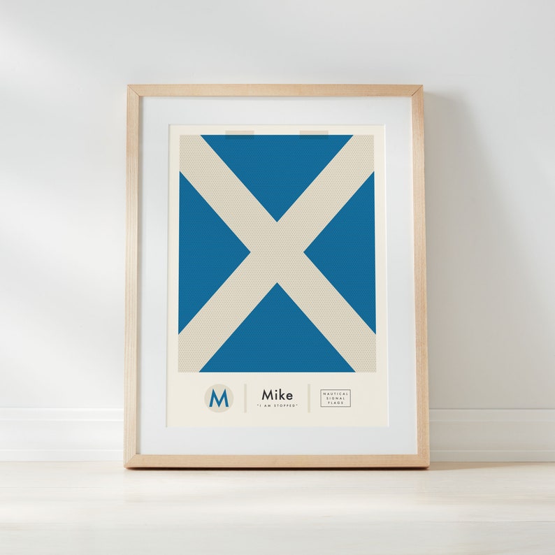 Nautical Signal Flag Art Print, Letter M, Coastal Wall Decor - Etsy