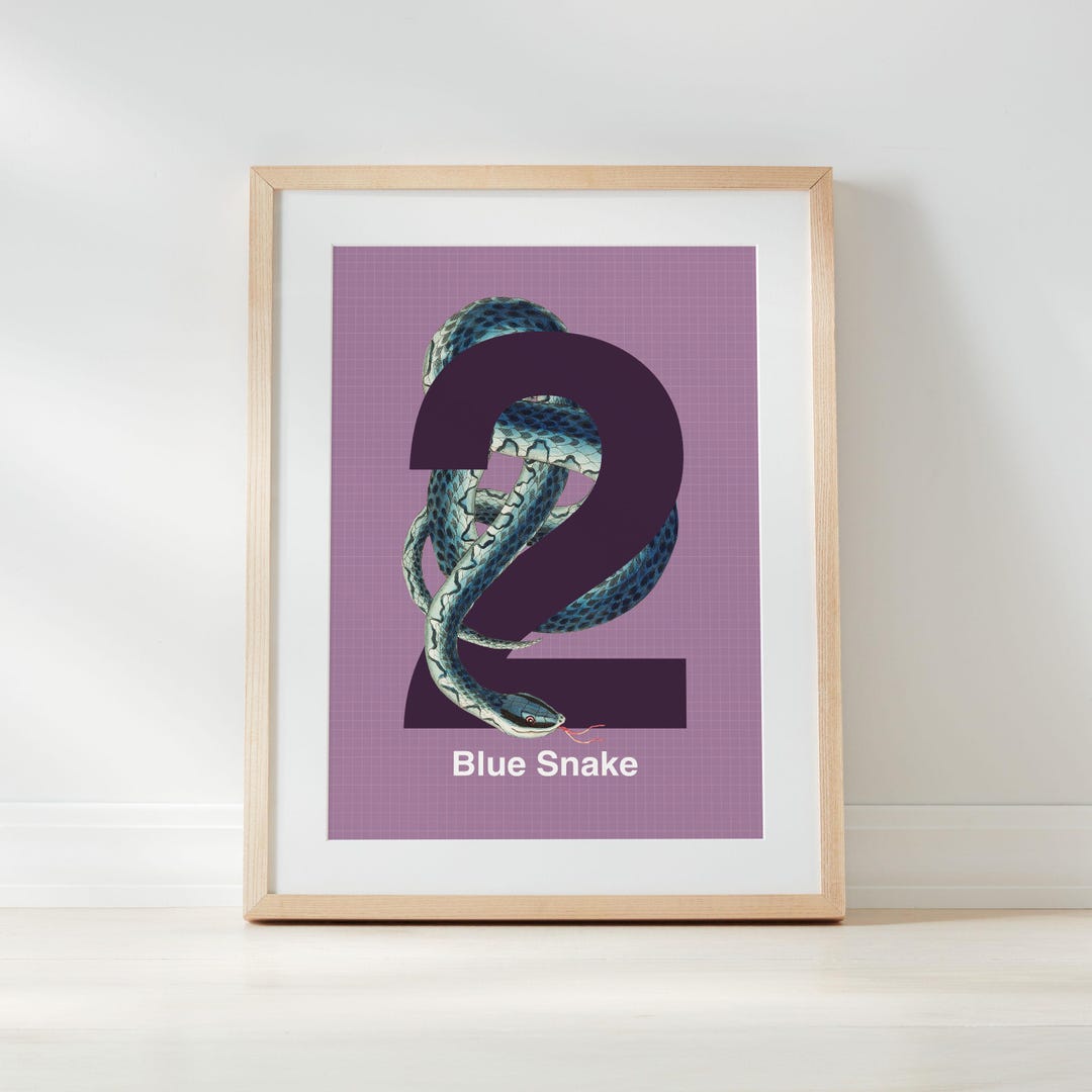 Blue Snake by Mark Morton, Retro Animals, Cool Design, Sustainably ...