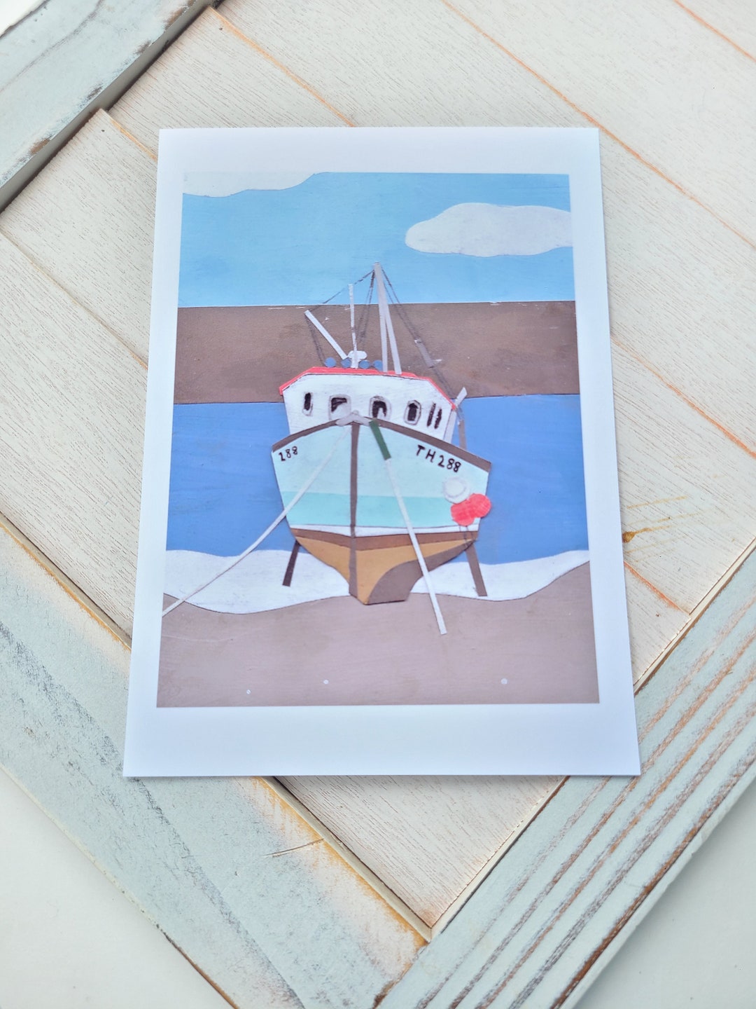 5x7 Boat Collage Art Print - Etsy