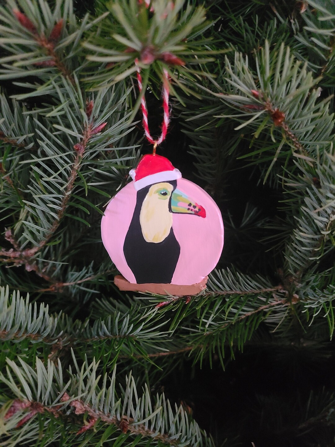 Christmas Toucan Handmade Clay Christmas Ornament, Christmas Gift ...