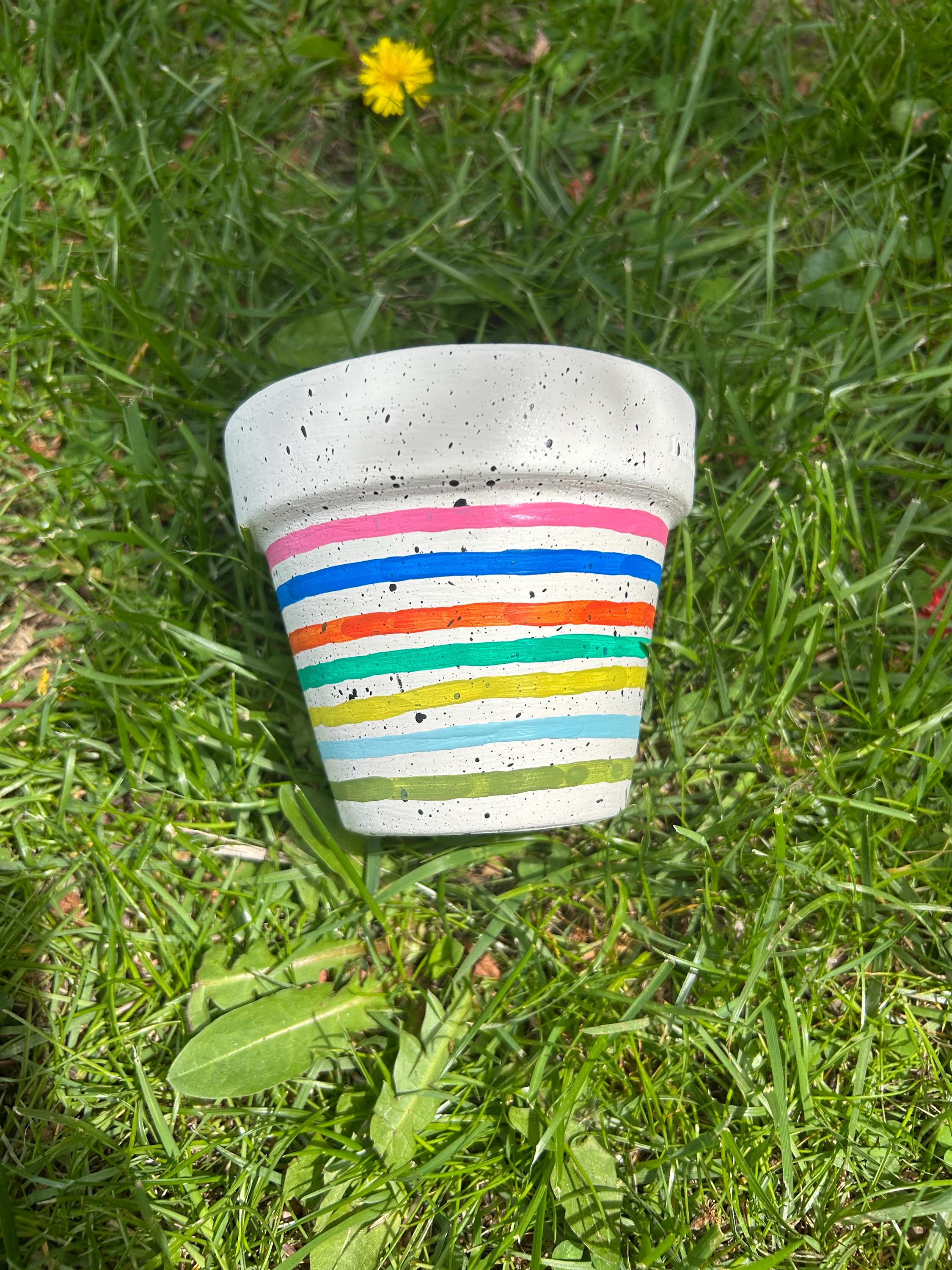Handpainted Plant Pots Floral Themed Checkered Themed Beach Themed ...