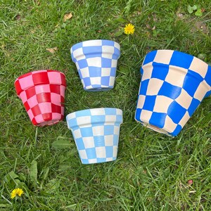 Handpainted Plant Pots Floral Themed Checkered Themed Beach Themed ...