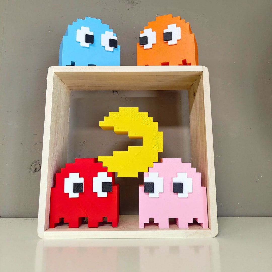 Pixel Art Pac-man and Ghosts Set Classic Arcade Game Characters ...