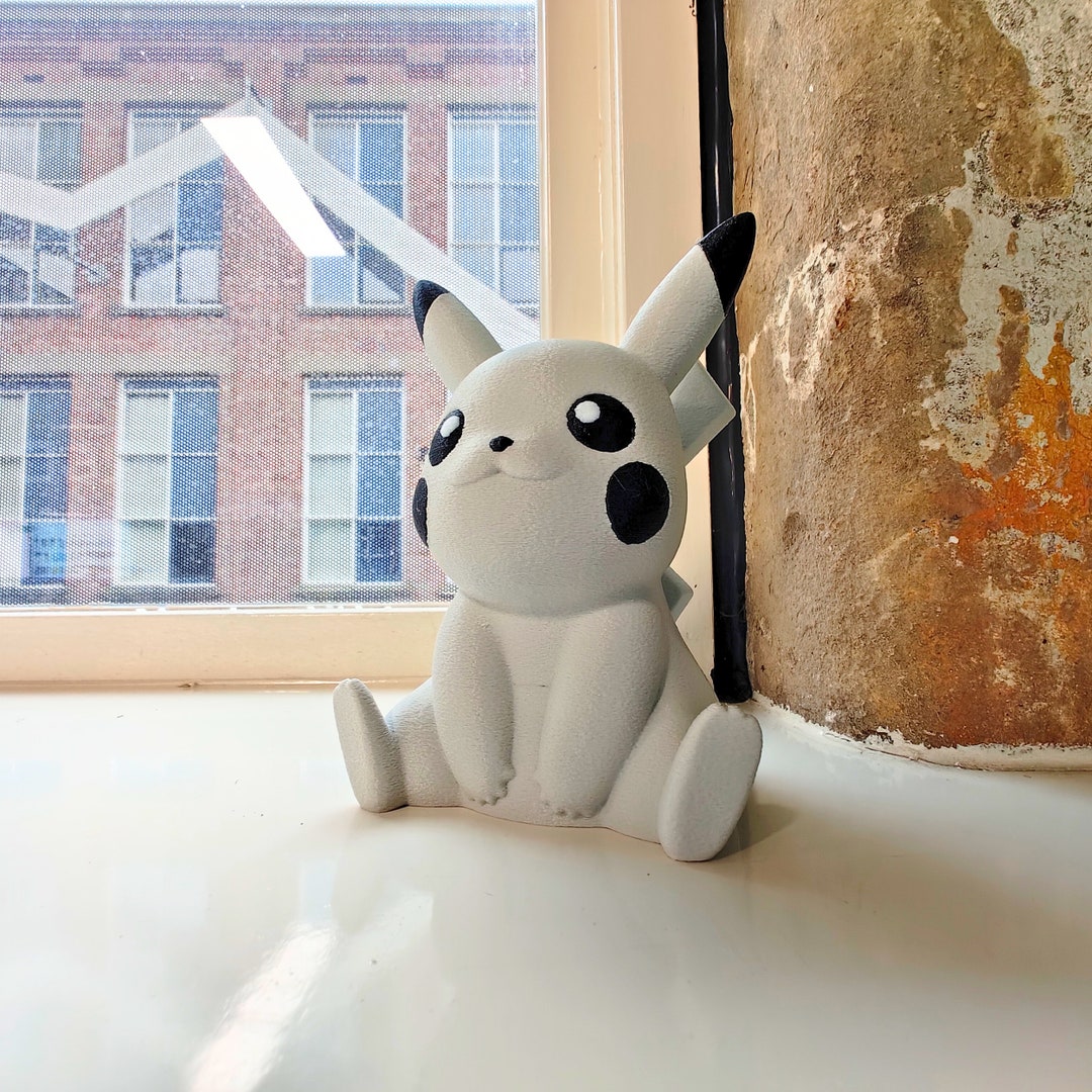 Monochrome Pikachu Art: Handcrafted Gray Scale Pokémon Decor - Etsy