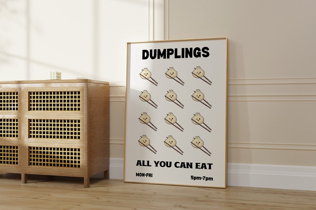 Dumplings Poster, Retro Food Poster, Asian Food Poster , Japanese ...
