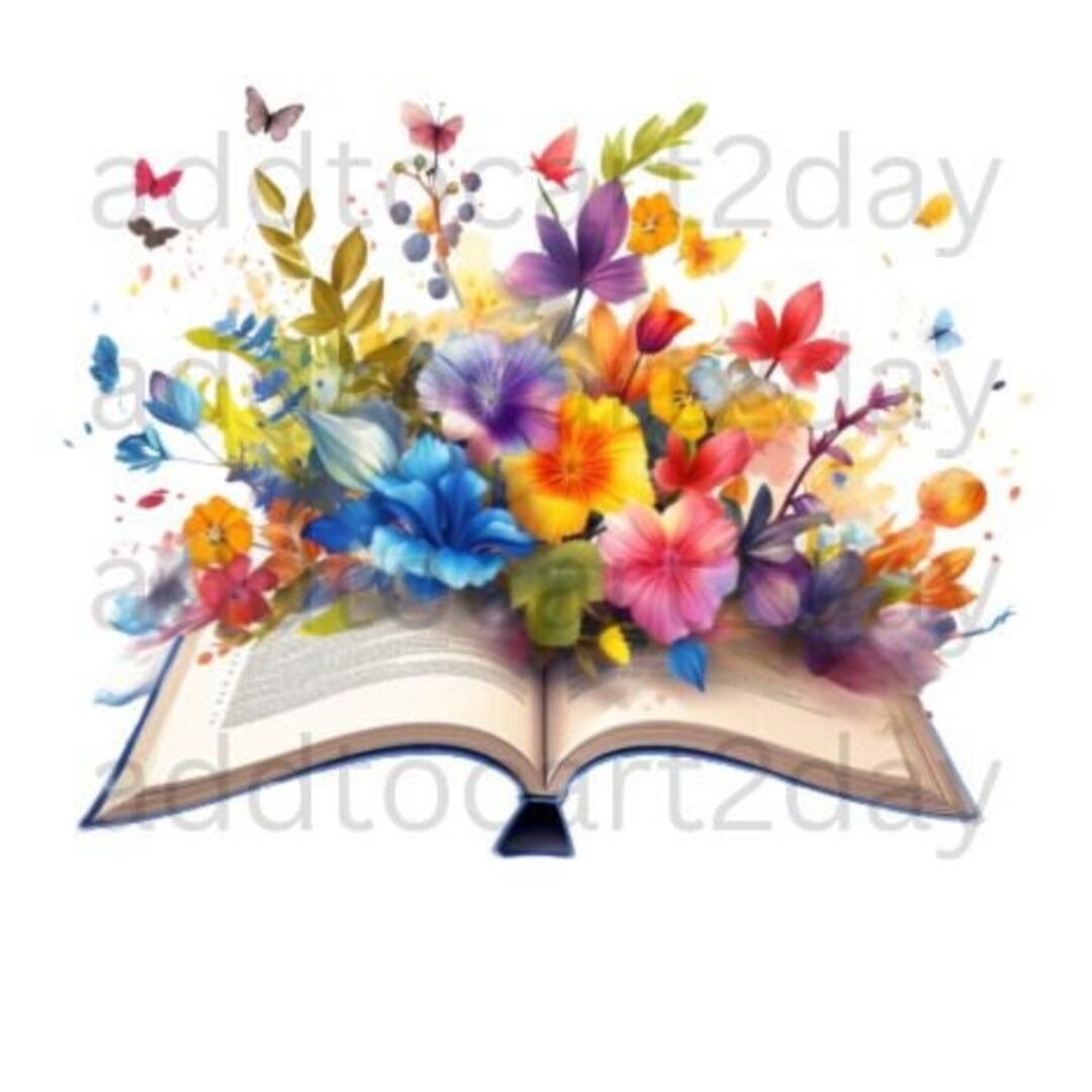 Floral Book SVG, Book With Flowers Svg, Book Svg, Reading Svg, Read ...