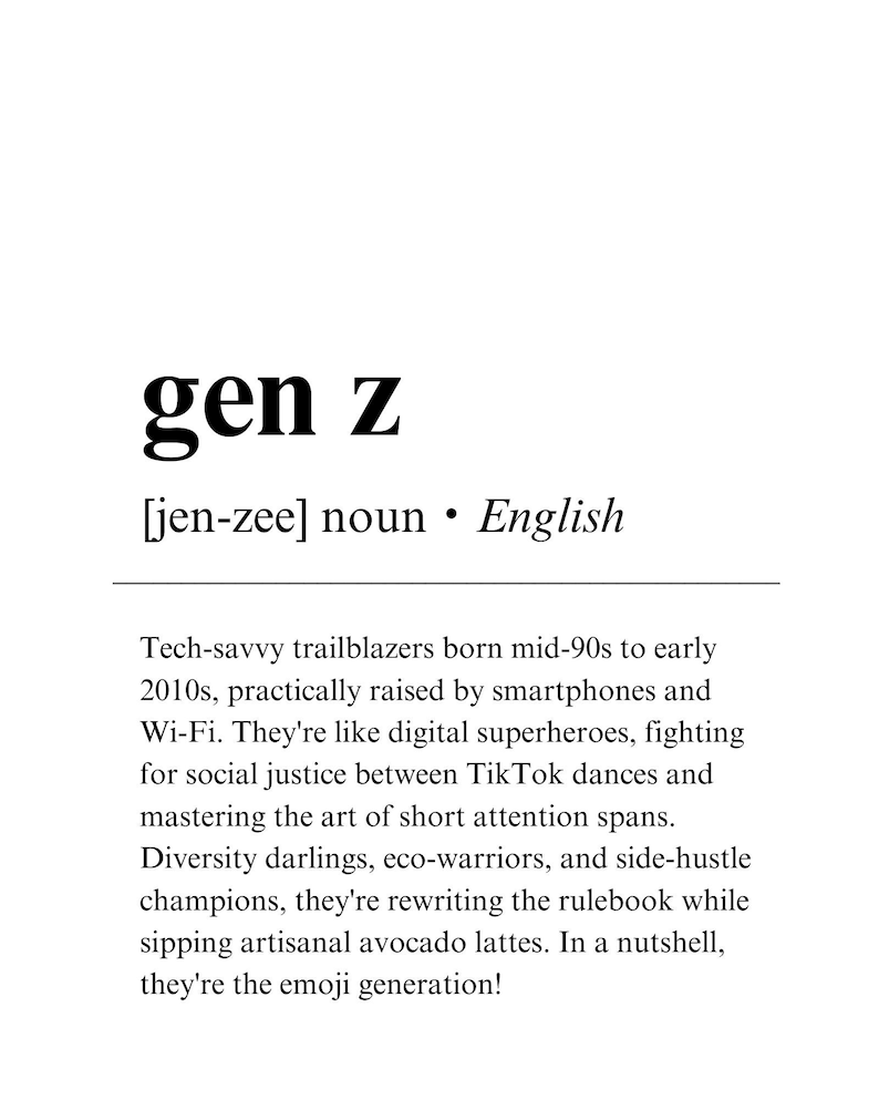 Gen Z Definition Print Funny Printable Wall Art Classroom - Etsy