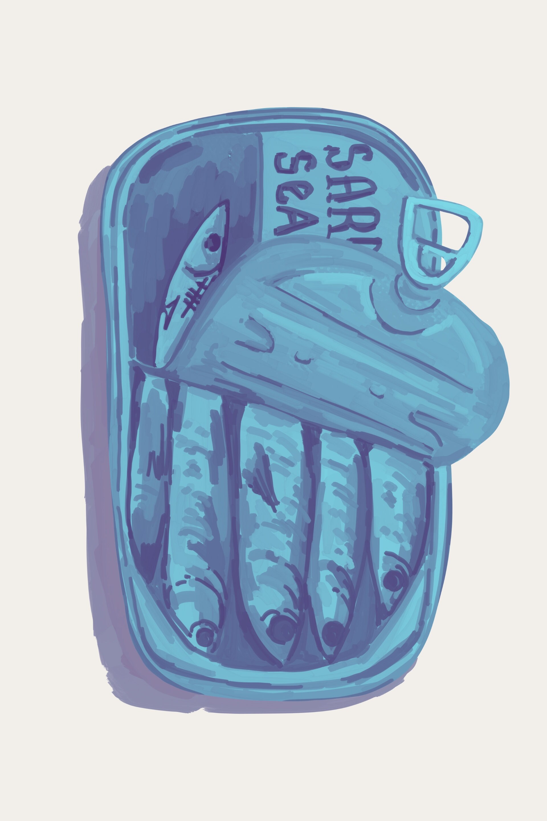 Sardine Art, Fish Print, Sardine Cans, Vintage Food Print, French ...