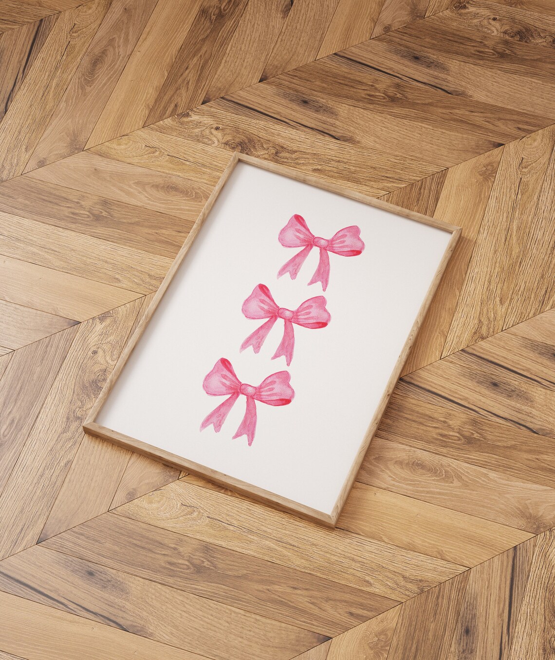 Three Pink Bows Print Digital Download Grandmillennial Wall - Etsy