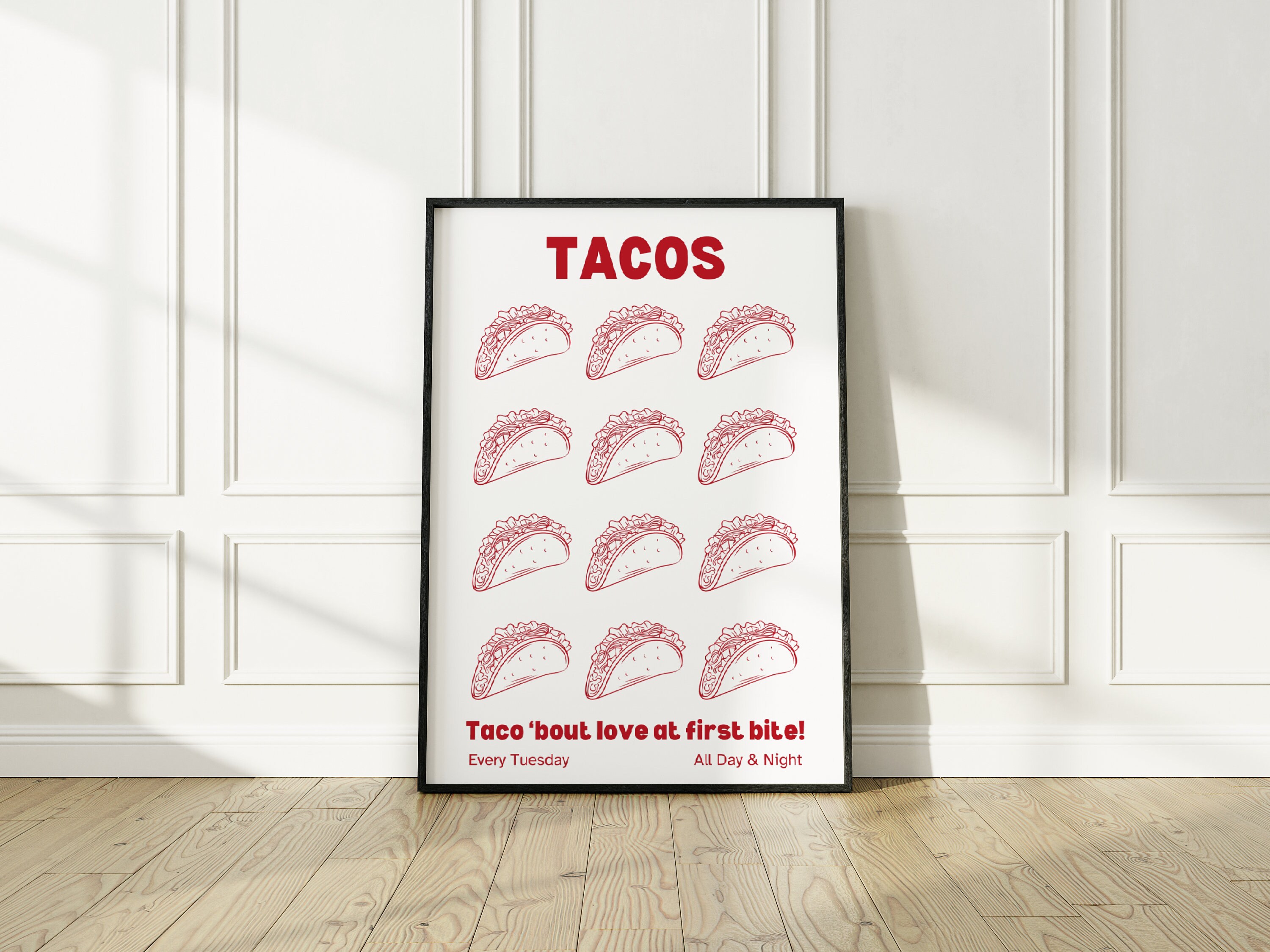 Taco Time Poster, Posters With Food, Vintage Food Poster, Kitchen Wall ...