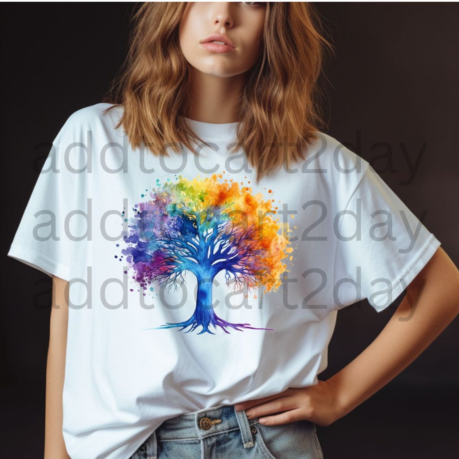 Tree of Life Svg, Tree of Life Png, Watercolor Rainbow Tree of Life ...