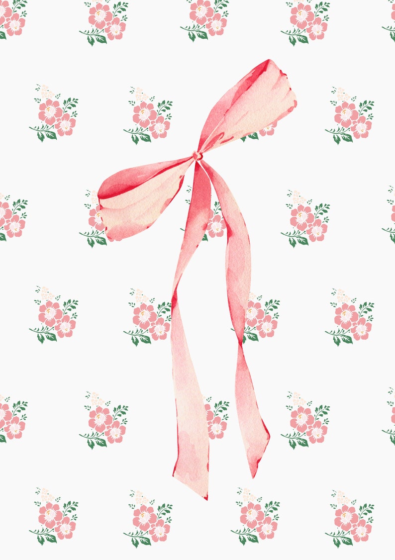 Cottagecore Bow Art, Digital Download, Grandmillennial Wall Art ...