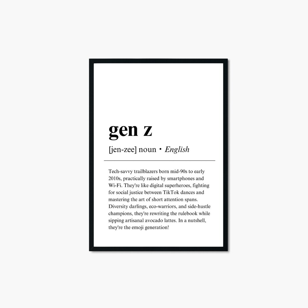 Gen Z Definition Print Funny Printable Wall Art Classroom - Etsy