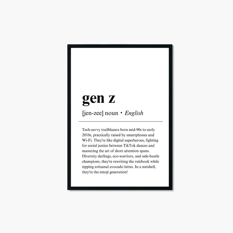 Gen Z Definition Print Funny Printable Wall Art Classroom - Etsy