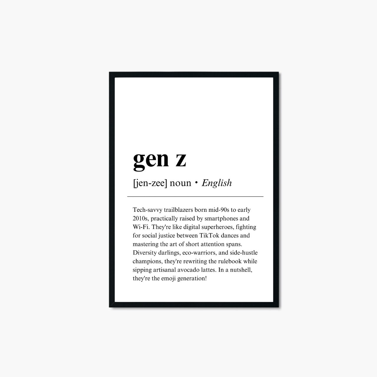 Gen Z Definition Print Funny Printable Wall Art Classroom - Etsy