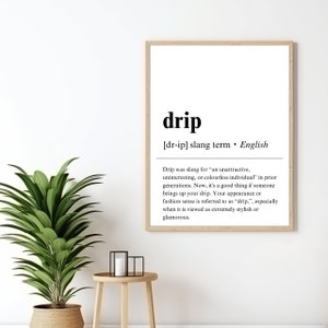 DRIP Definition Print | Funny Printable Wall Art | Minimalist Home ...