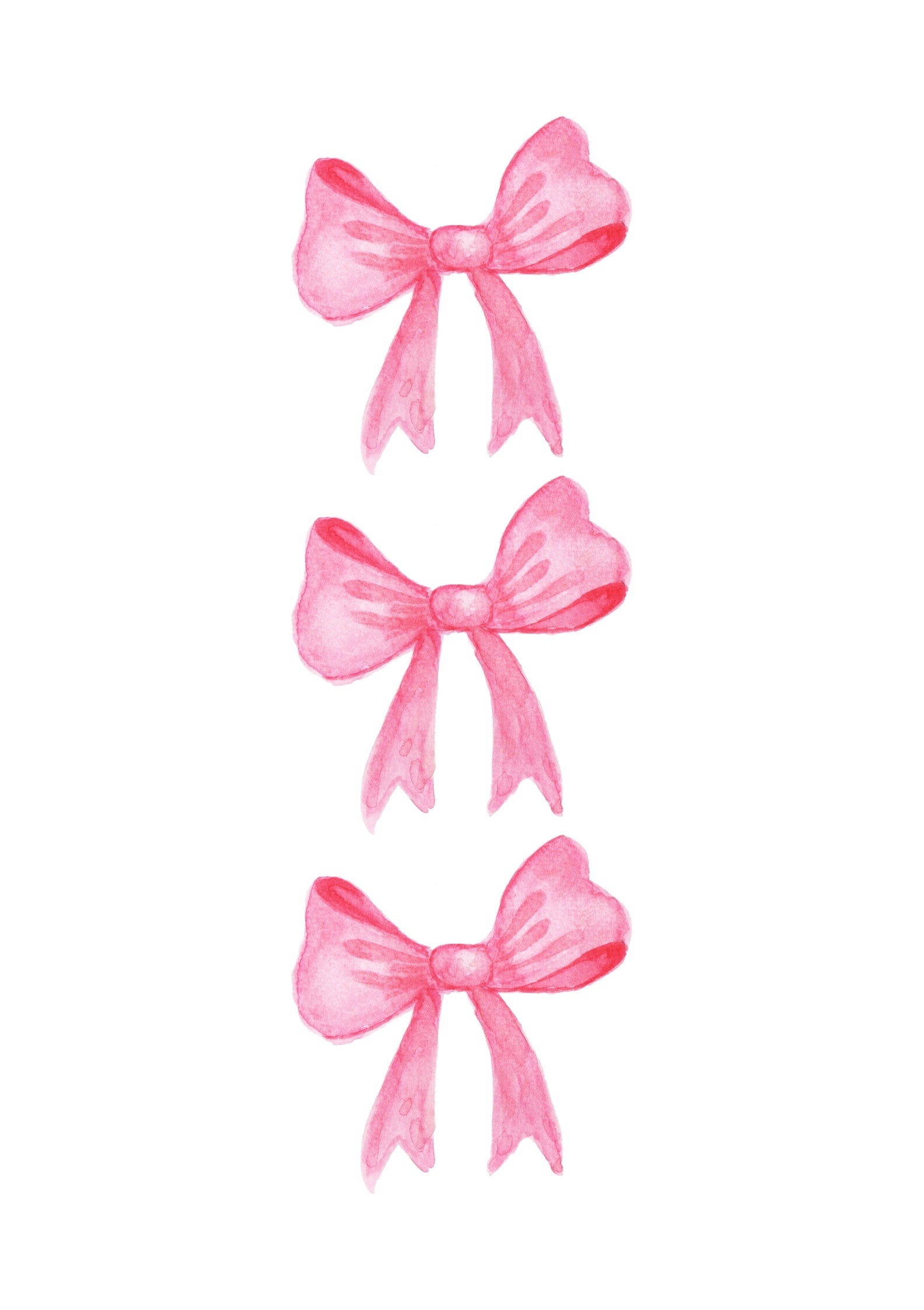 Three Pink Bows Print Digital Download Grandmillennial Wall - Etsy
