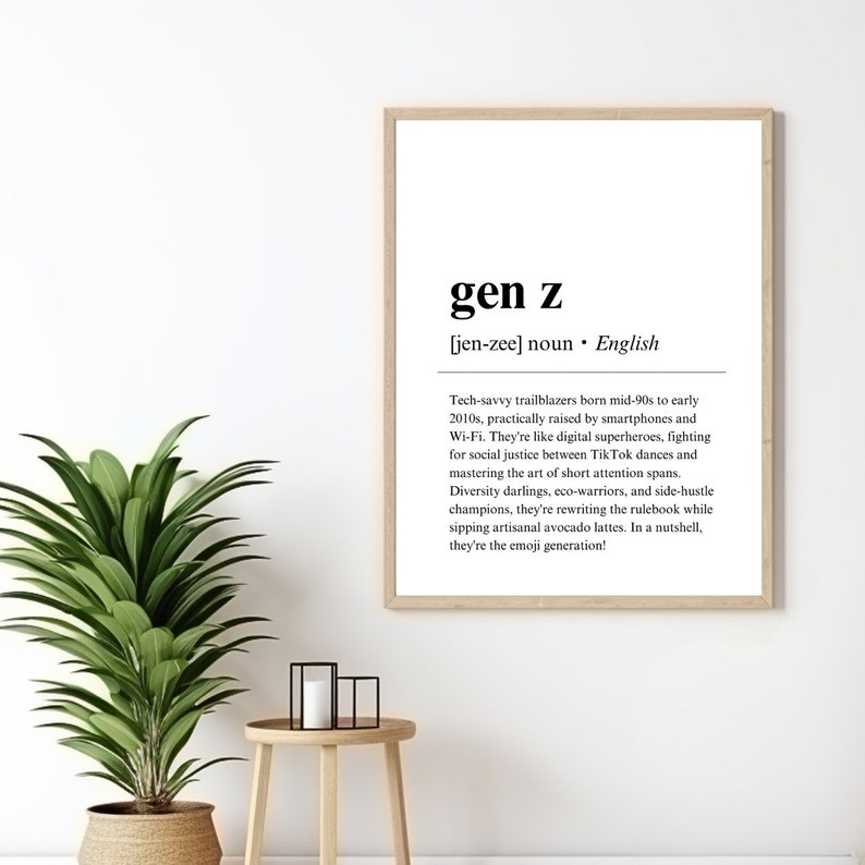 Gen Z Definition Print Funny Printable Wall Art Classroom - Etsy