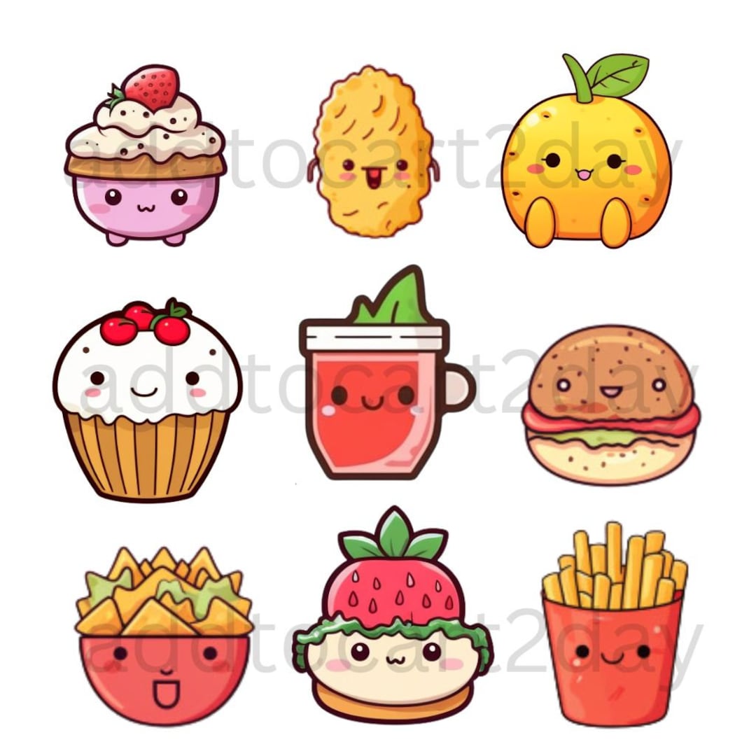Kawaii Clip Art, Kawaii Svg, Kawaii Png, Kawaii Face Svg, Kawaii Food ...
