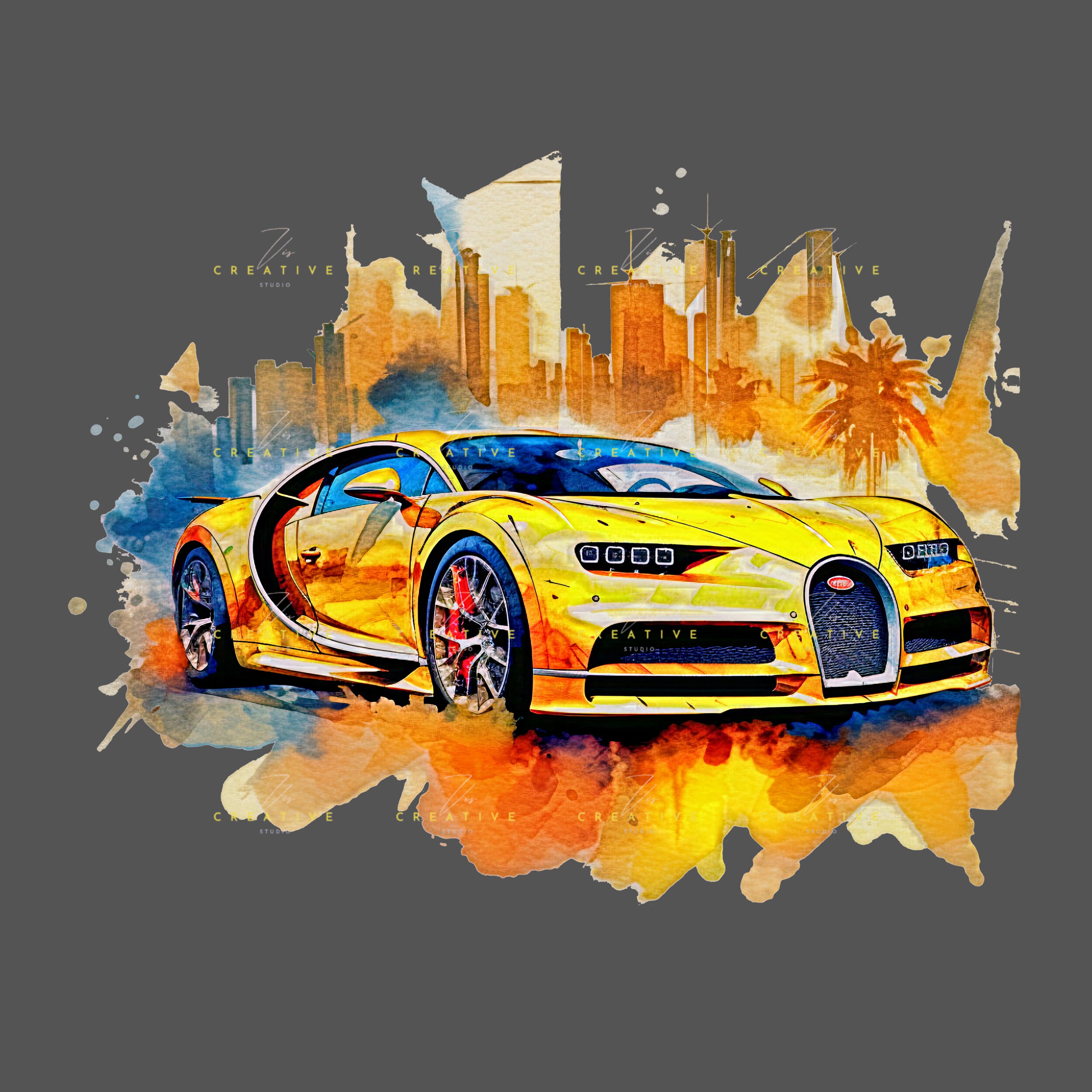 Bugatti Chiron Car Clipart 8 High Quality Pngs Watercolor - Etsy