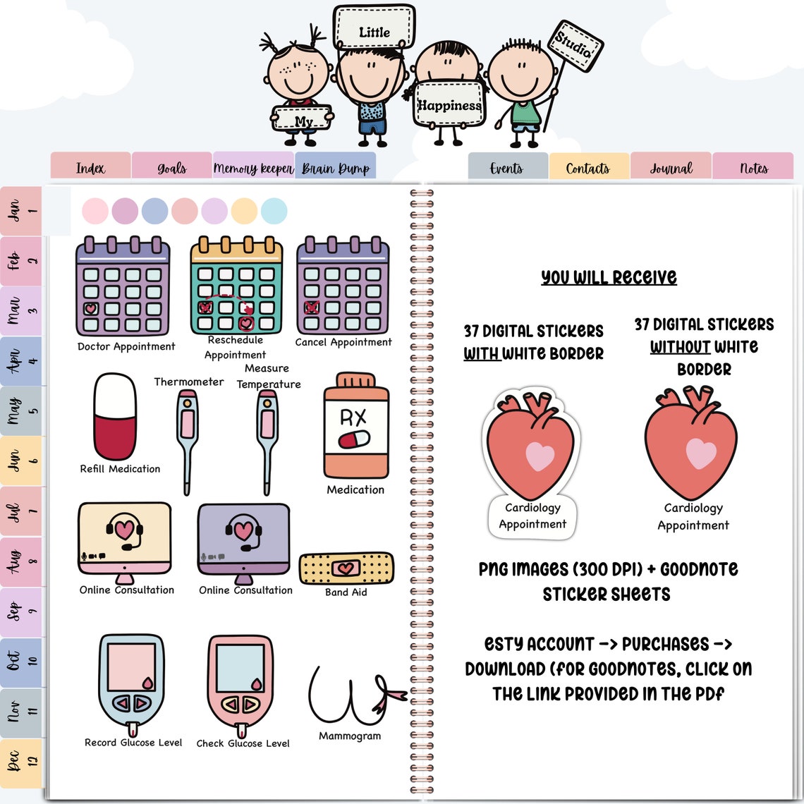 Medical Goodnotes Stickers, Medical Stickers, Medical Digital Stickers ...
