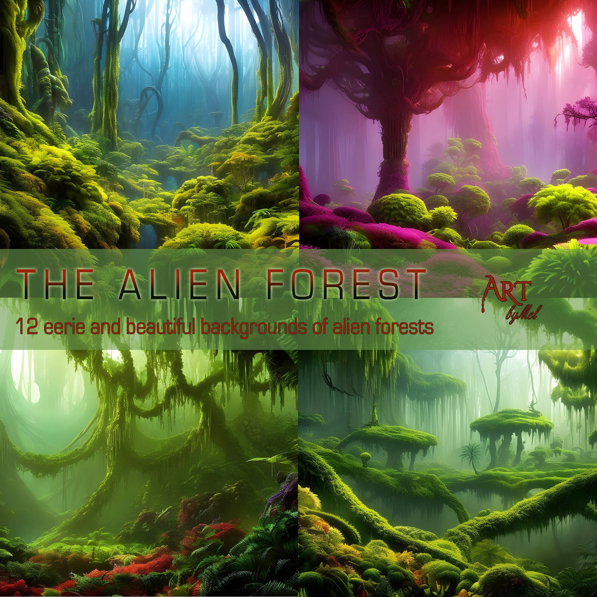 ABM the Alien Forest Digital Background Pack - Etsy