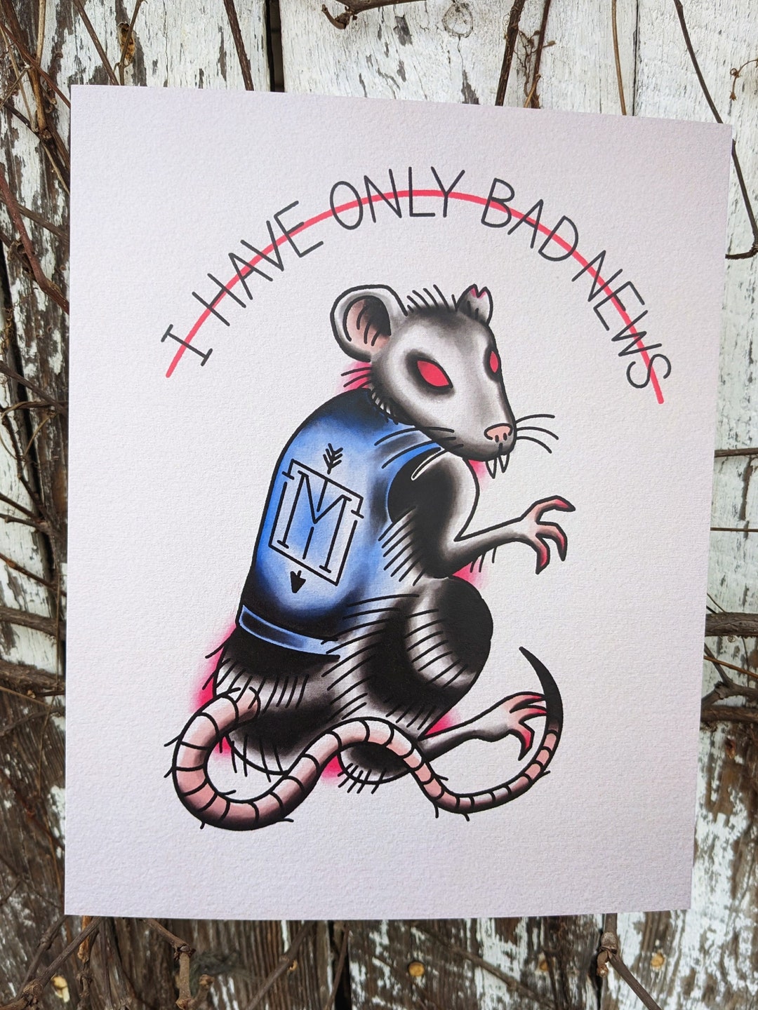 The Menzingers rodent 8X10 Print Tattoo Flash - Etsy