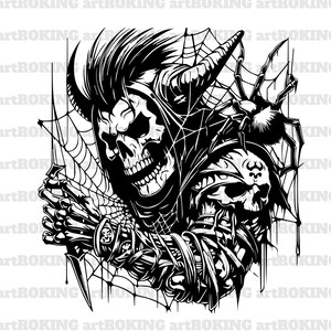 Gothic Skull SVG: Skeleton Vector Clipart - Etsy