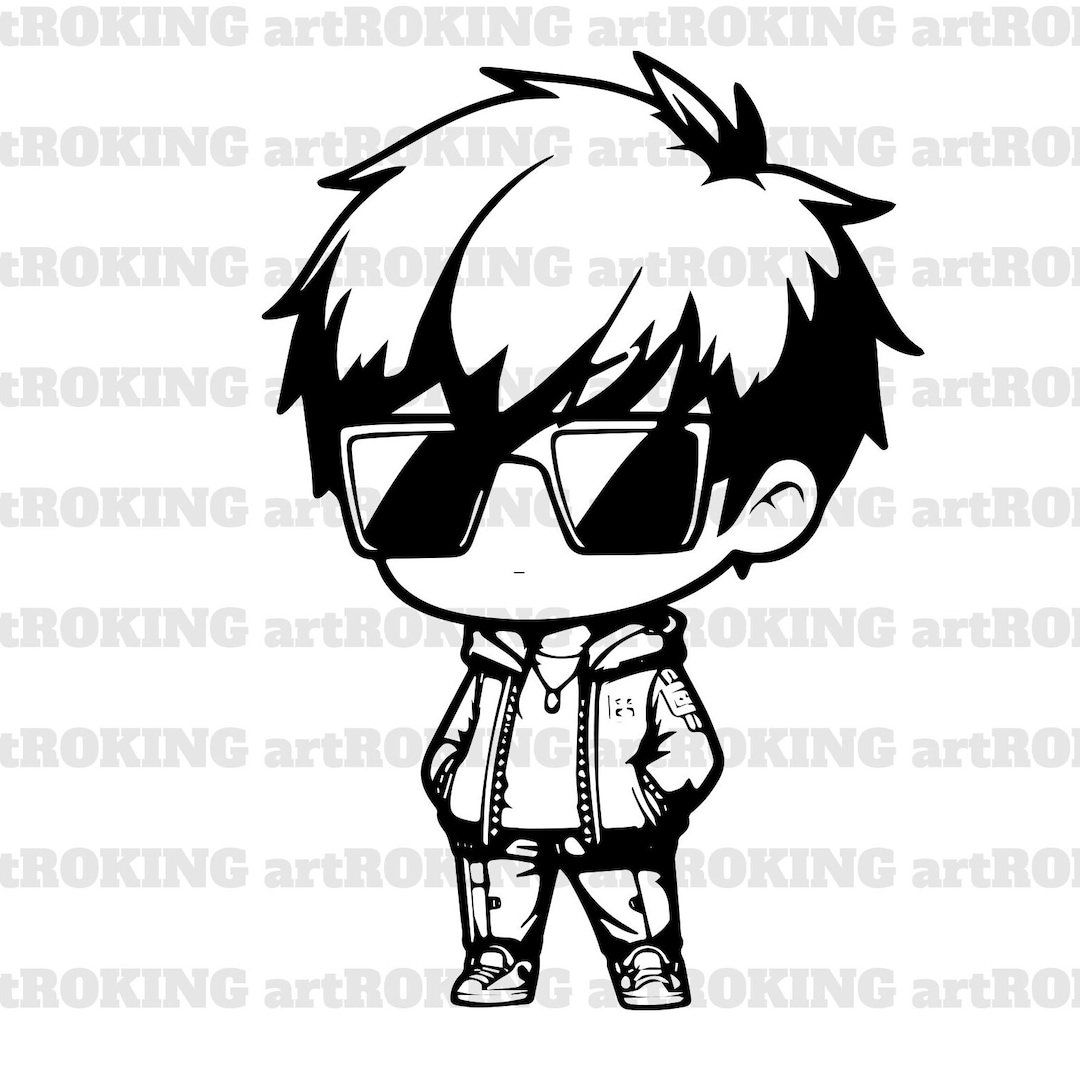Anime Character Vector: SVG Clipart Printable - Etsy