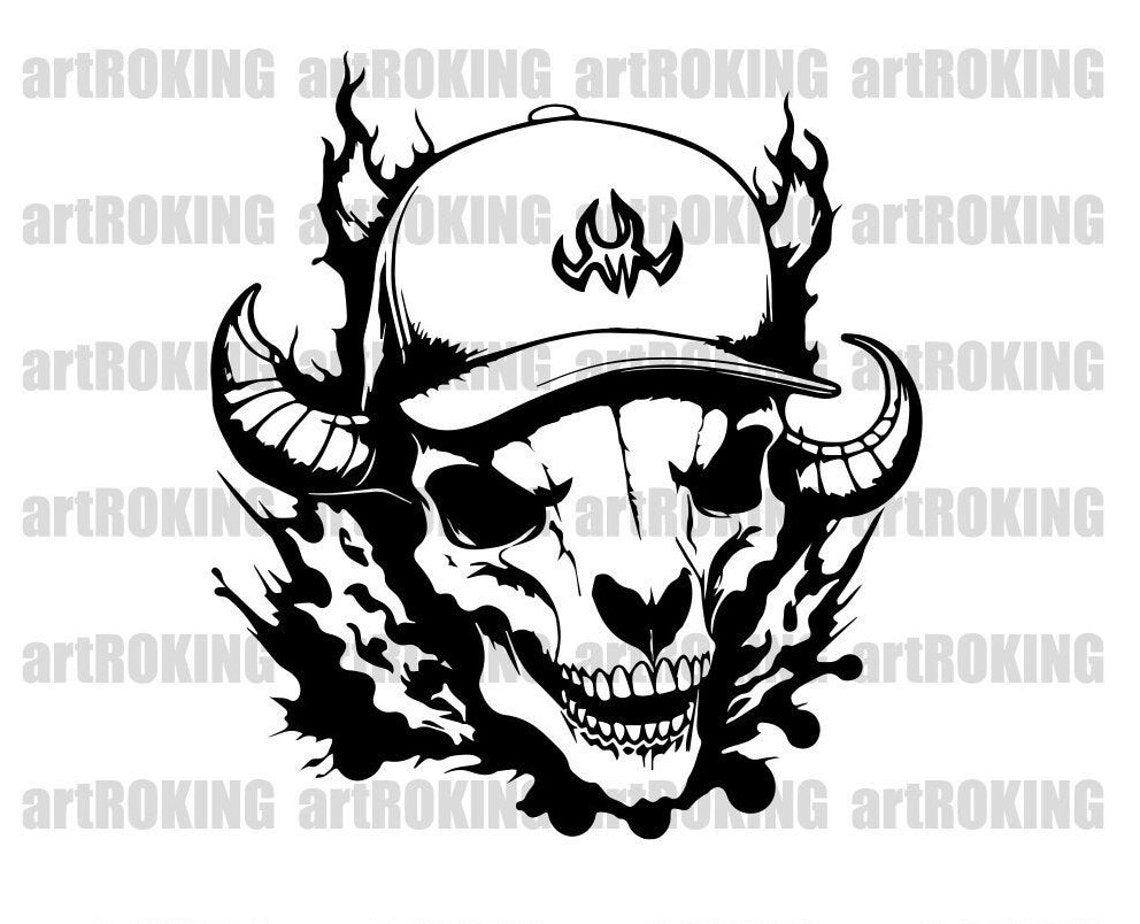 Goat Skull Svg, Gothic Svg, Skeleton Svg, Skull Shirt, Skull Vector ...