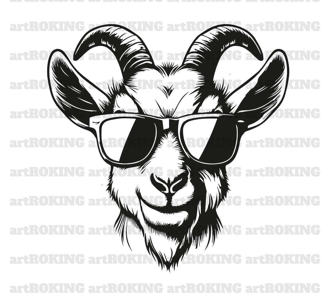 Goat With Sunglasses SVG: T-shirt Vector Clipart - Etsy