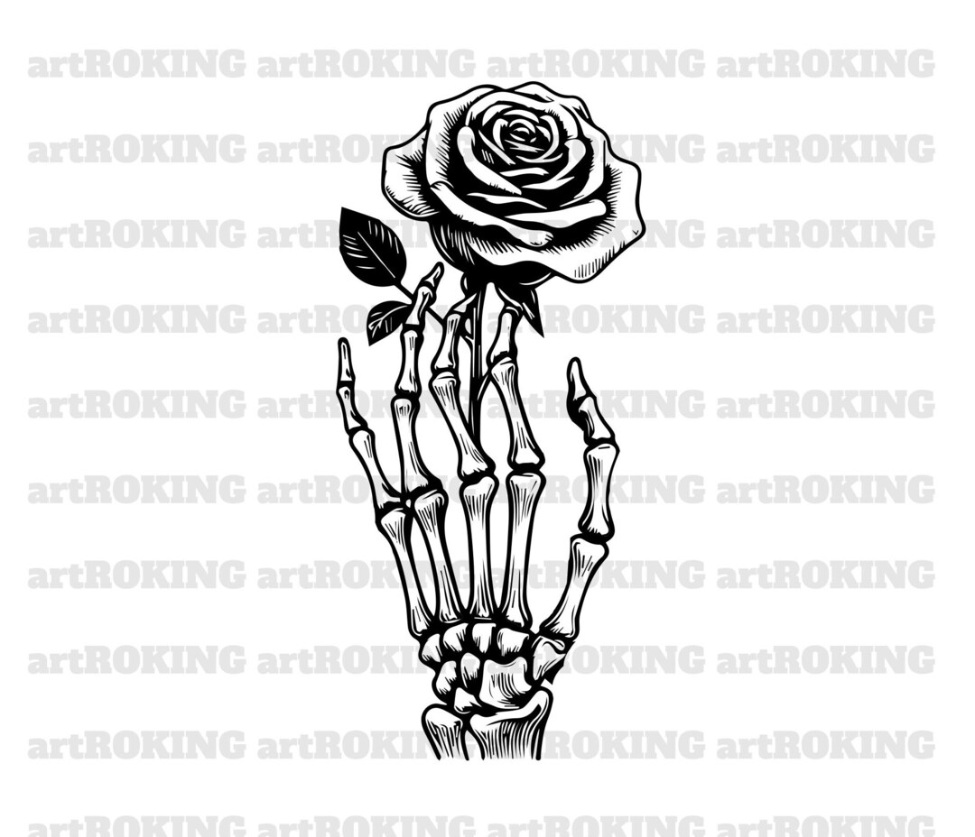 Skeleton Hand Rose, Skull Svg, Gothic Svg, Skeleton Svg, Skull Shirt ...
