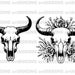 Cow Skull Svg, Gothic Svg, Skeleton Svg, Cow Skull Shirt, Cow Skull ...