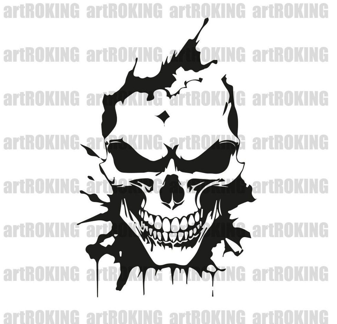 Gothic Skull Svg: Skeleton Vector Clipart - Etsy