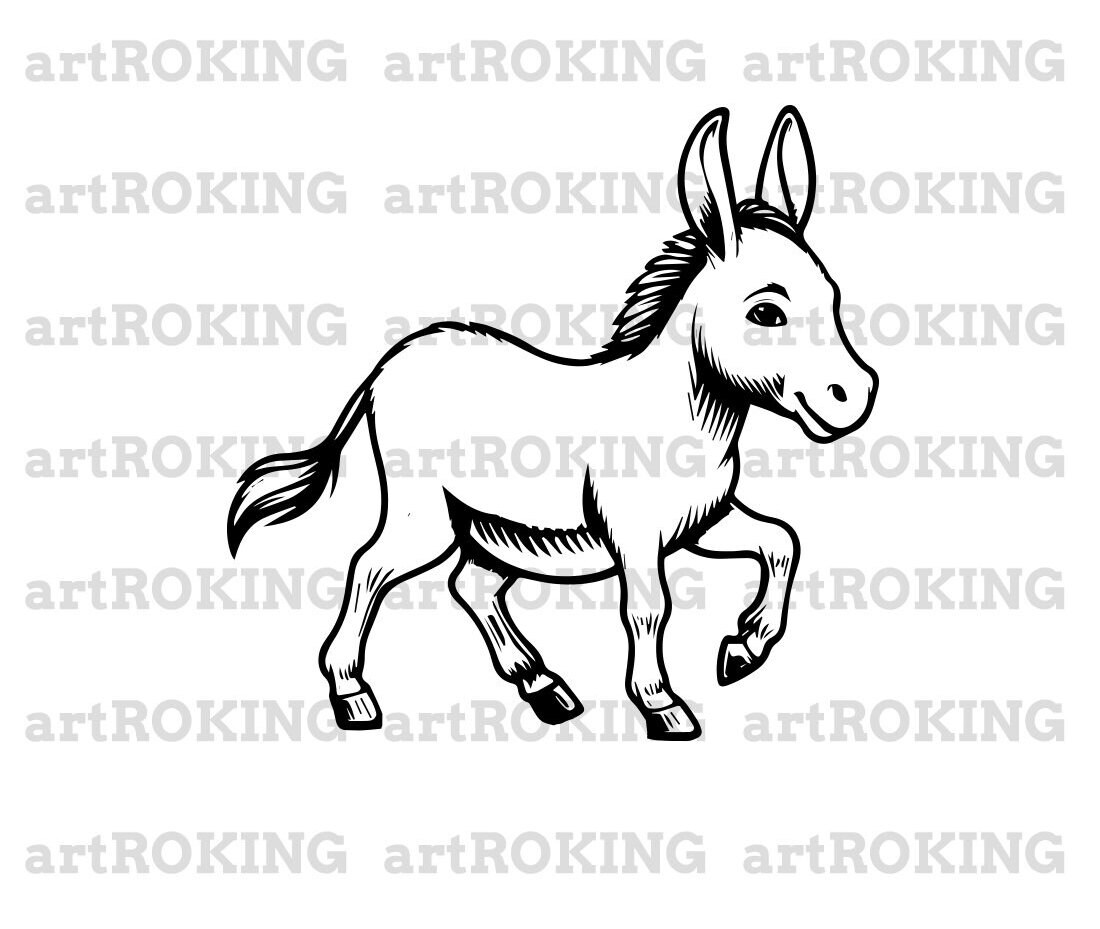 Donkey Svg, Donkey T-shirt, Donkey Vector, Donkey Tattoo, Donkey ...
