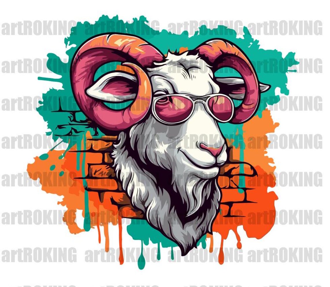 Graffiti Goat SVG: Spooky Halloween Street Art, Shirt Design, Printable ...