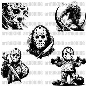 Jason Voorhees SVG Bundle: Halloween Horror Clipart, Shirt Design - Etsy