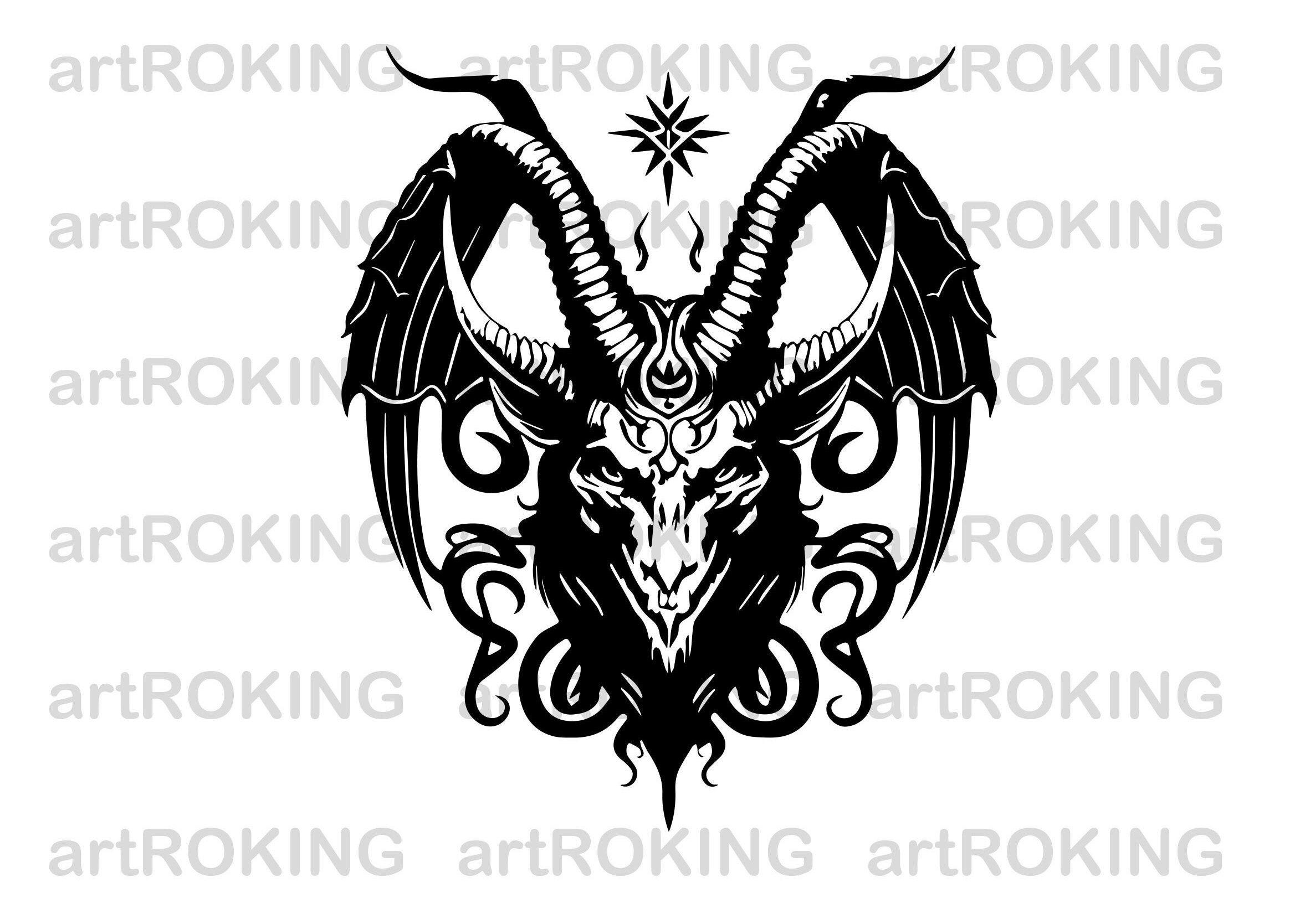 Baphomet Vector Clipart: Printable Shirt Design (SVG) - Etsy UK