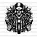 Gothic Motorcycle Skull SVG: Skeleton Vector Clipart - Etsy