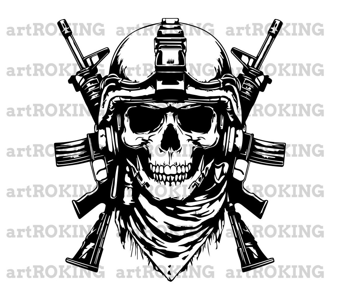 Soldier Skull SVG: Gothic Skeleton Vector Clipart - Etsy