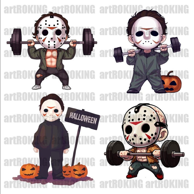 Paquete SVG de Jason Voorhees Chibi, Clipart de terror de Halloween ...