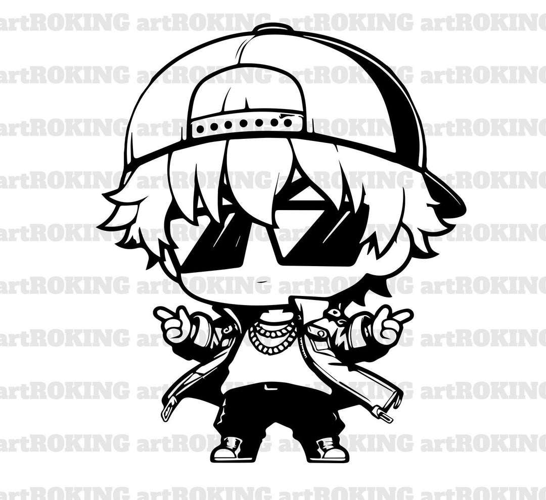 Anime Character SVG, Vector Clipart, Tattoo Design - Etsy