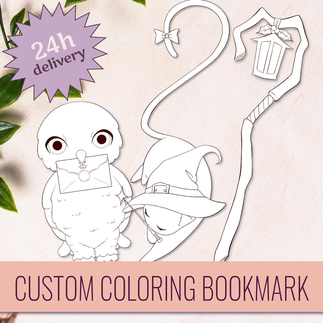 Custom Coloring Bookmark Printable, Gift for Book Lover (digital) - Etsy