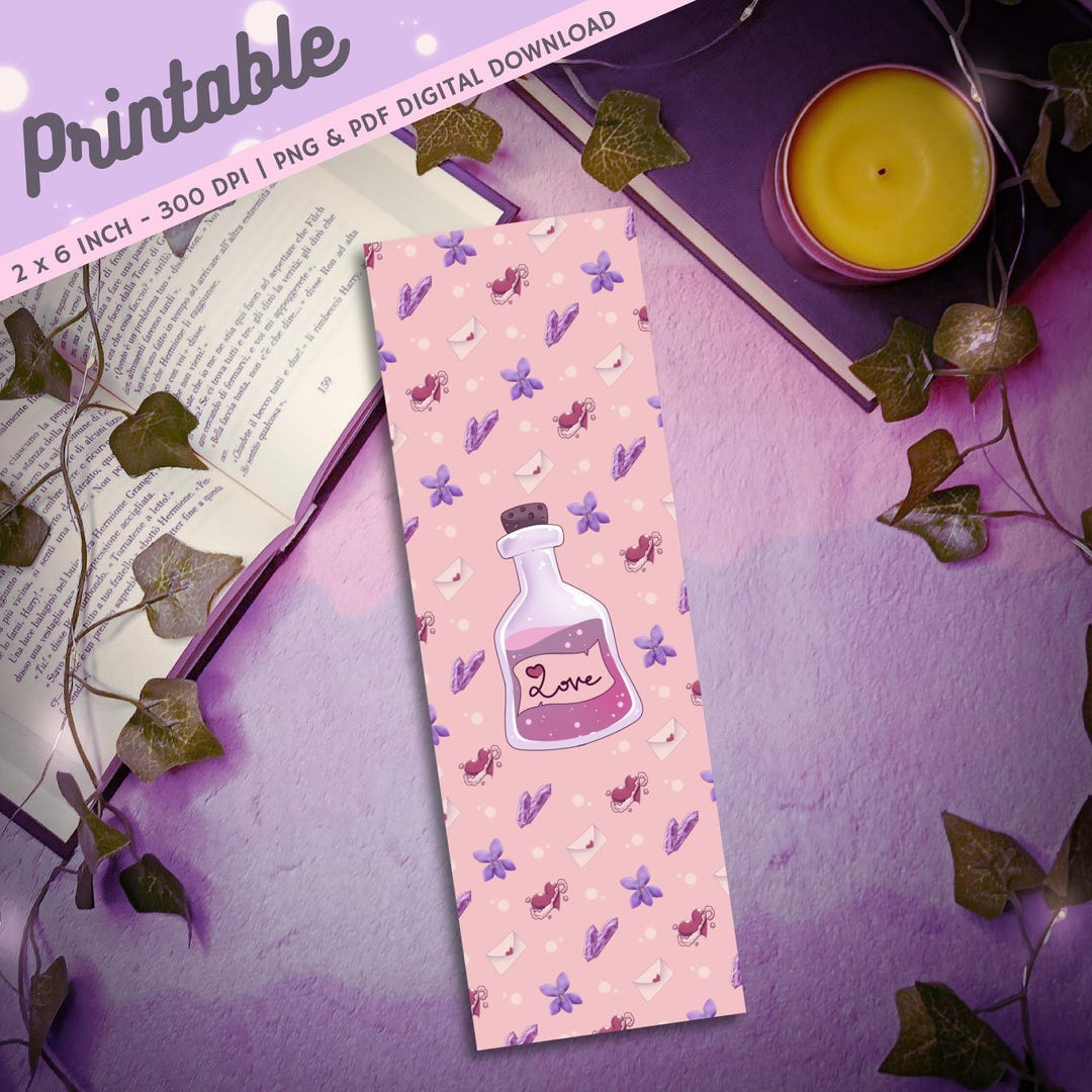 Fantasy Love Potion Bookmark PNG: Book Accessories for Readers and Book ...