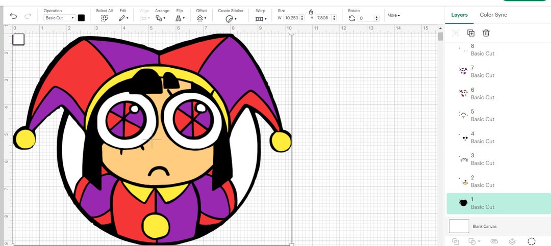 Pomni SVG Digital Circus - Separate Layers - the Amazing Digital Circus ...