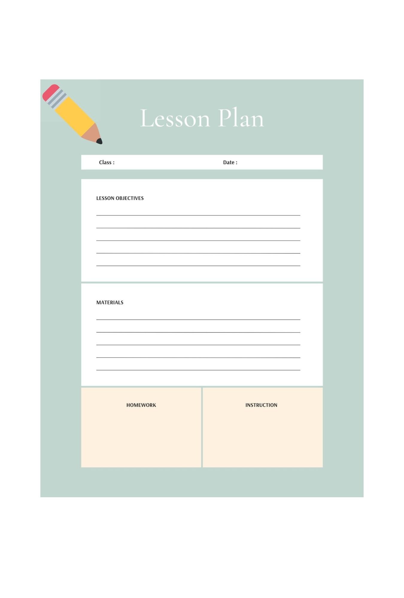 Teacher Lesson Plan Template, Downloadable, Printable, Lesson Plans - Etsy