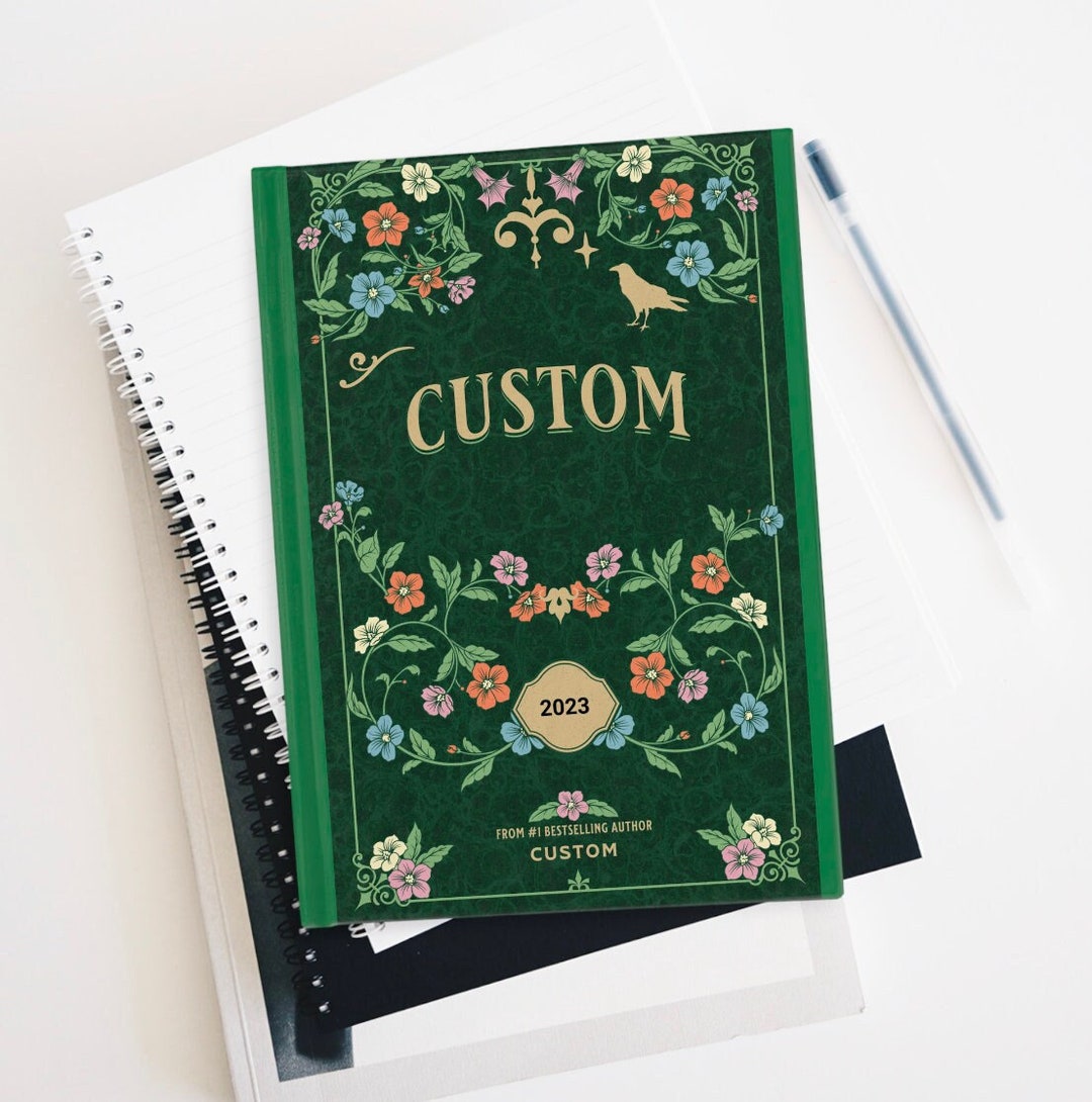 Green Custom Blank Journal, Personalized Blank Notebook, Custom Name ...