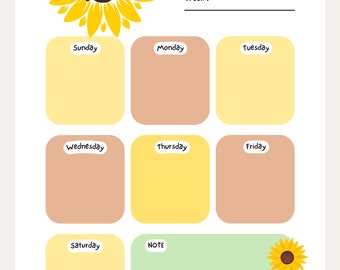 Sunflower Weekly Planner - Etsy